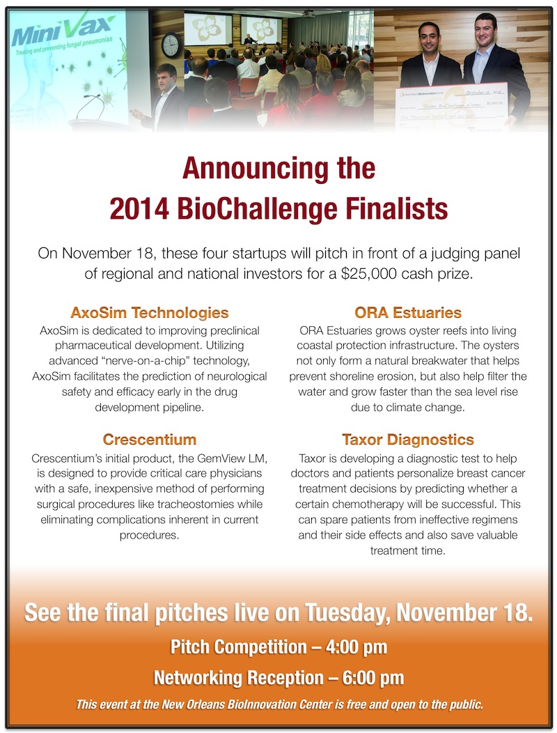 4 Finalist Startups for 2014 BioChallenge Pitch Competition Announced ...